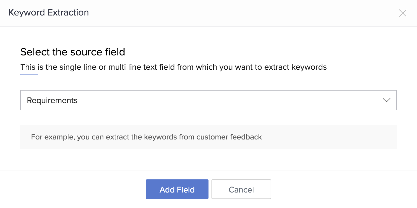 Add A Keyword Extraction Field To A Form Zoho Creator Help