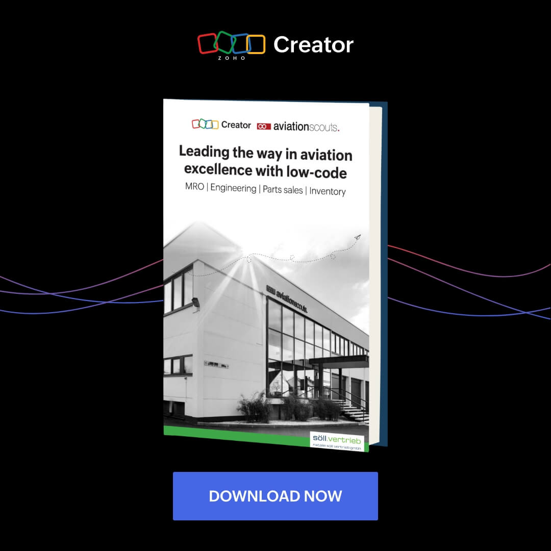 Low-code solution for aviationscouts' aircraft parts business | Zoho Creator