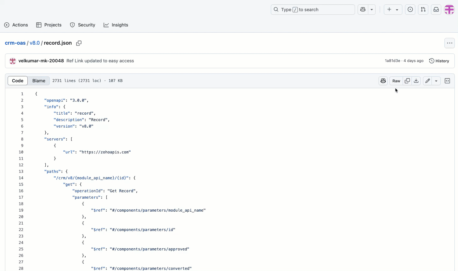 OpenAPI Specification (OAS) for Zoho CRM APIs OpenAPI Specification (OAS) for Zoho CRM APIs