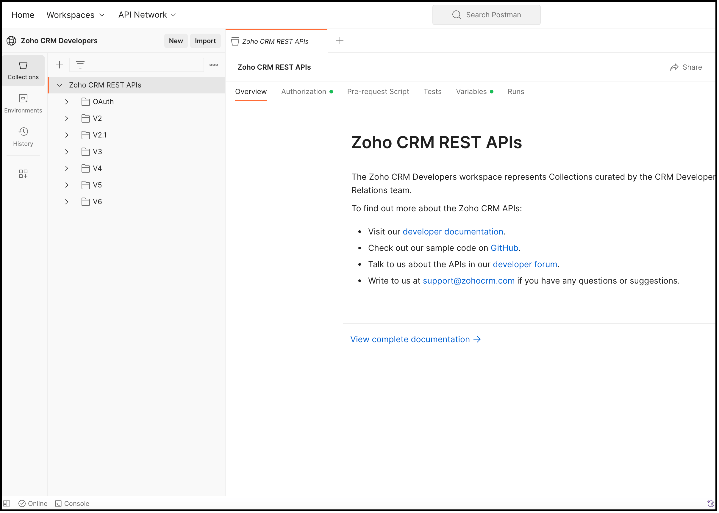 API Collection | Online Help - Zoho CRM API Collection | Online Help - Zoho CRM
