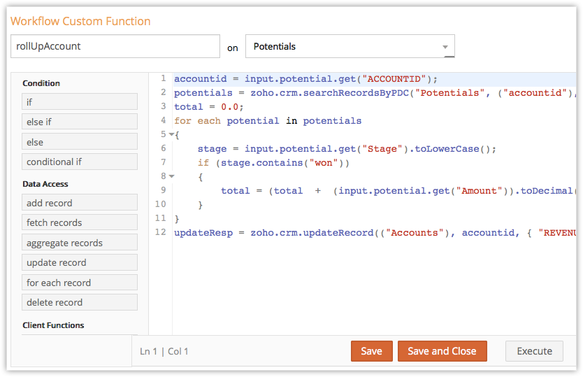 Custom Buttons Links Online Help Zoho Developer
