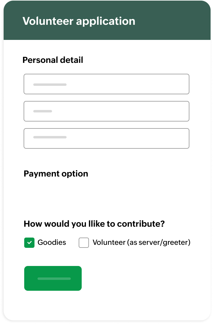 Online forms for nonprofit organizations