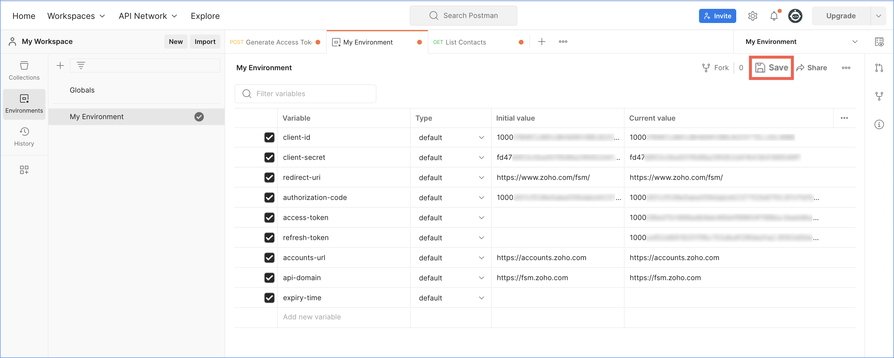 API Collection | Online Help - Zoho FSM