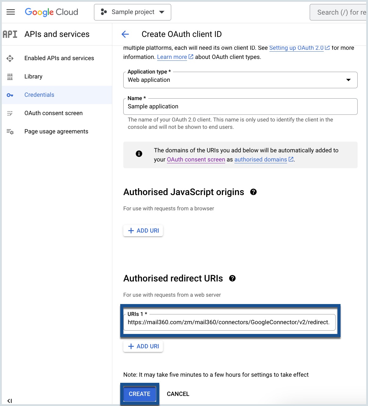 Adding a Google Connector | Mail360