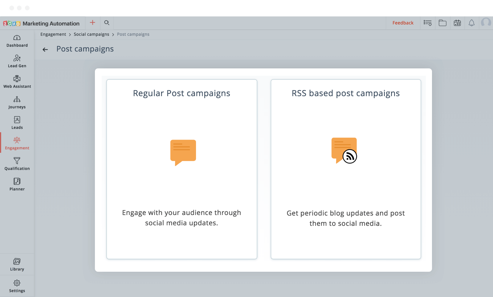Marketing de mídias sociais | Zoho Marketing Automation Marketing de mídias sociais | Zoho Marketing Automation