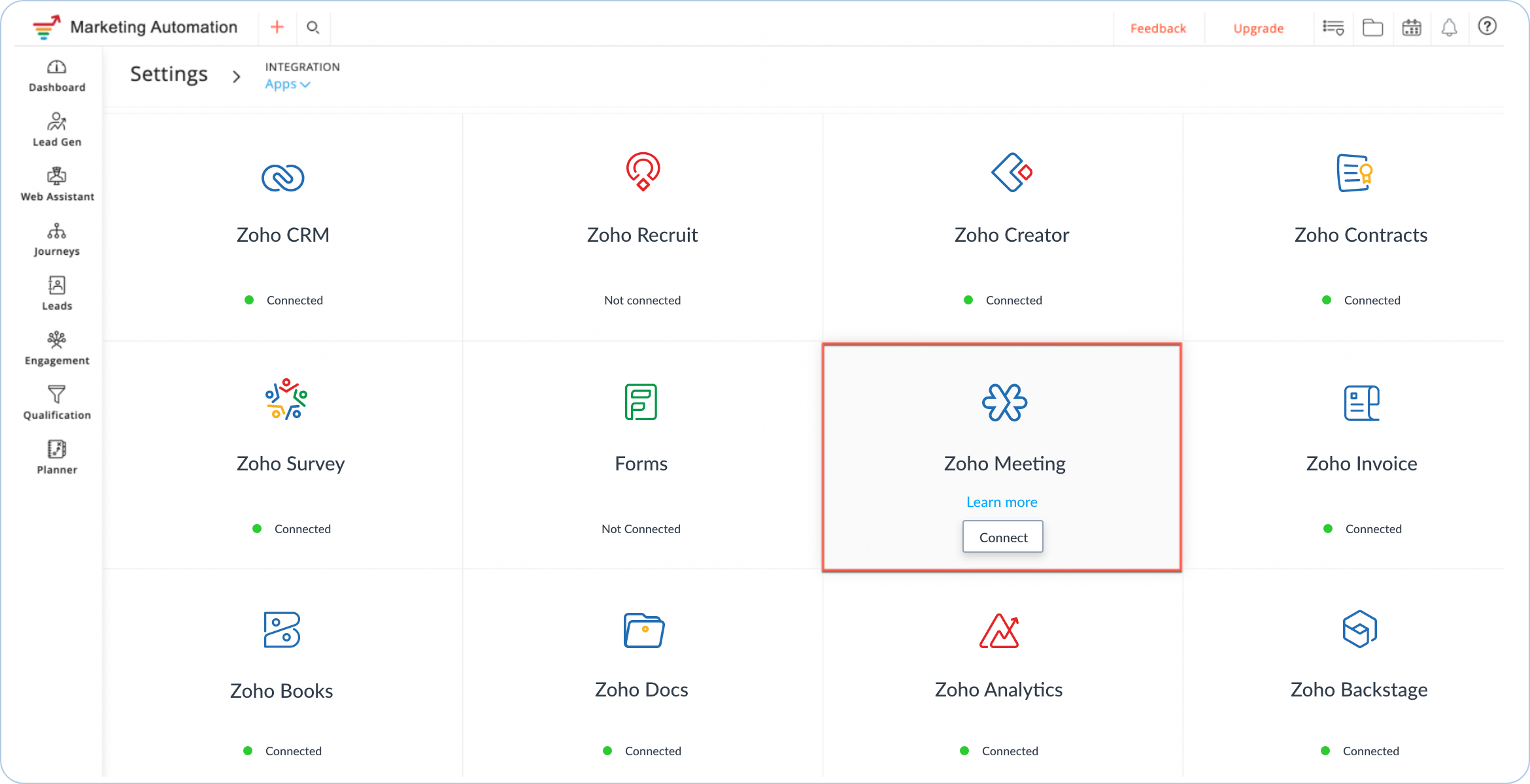 Zoho Webinar integration in Zoho Marketing Automation Zoho Webinar integration in Zoho Marketing Automation
