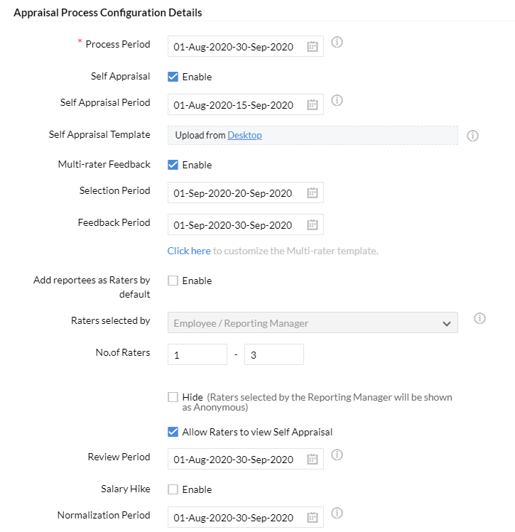 Appraisal Process Zoho People