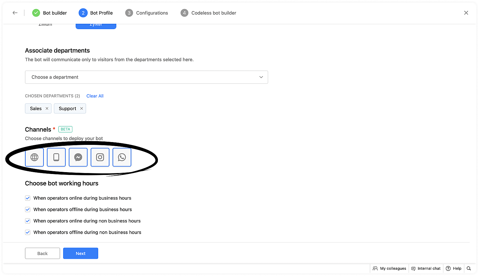 Platforms to build the Zobot - Zoho SalesIQ