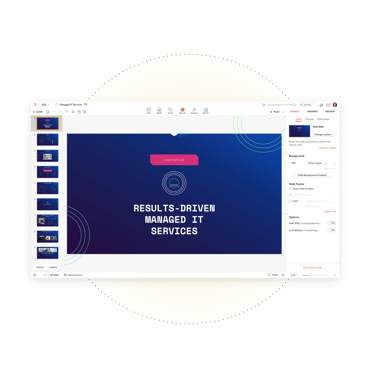 Zoho Show para Organizações
