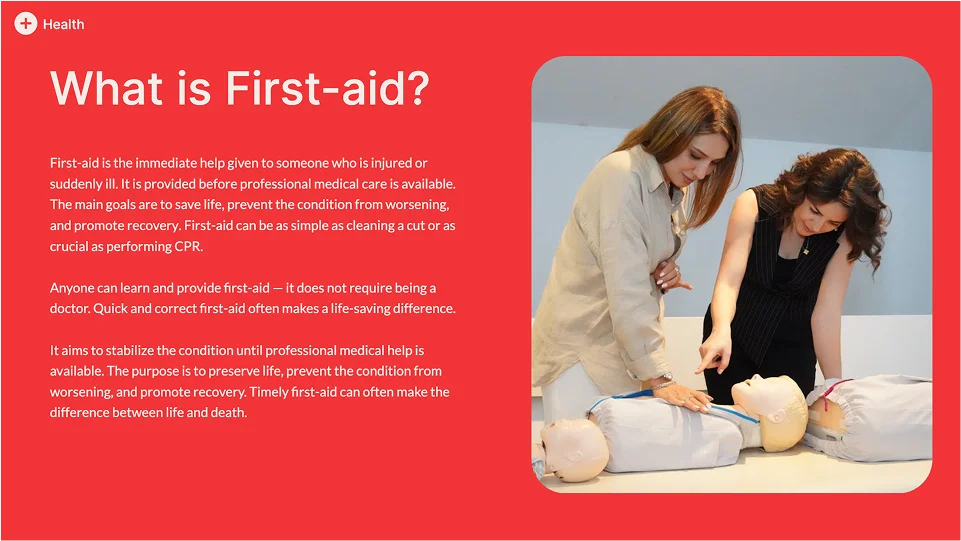 First aid presentation template