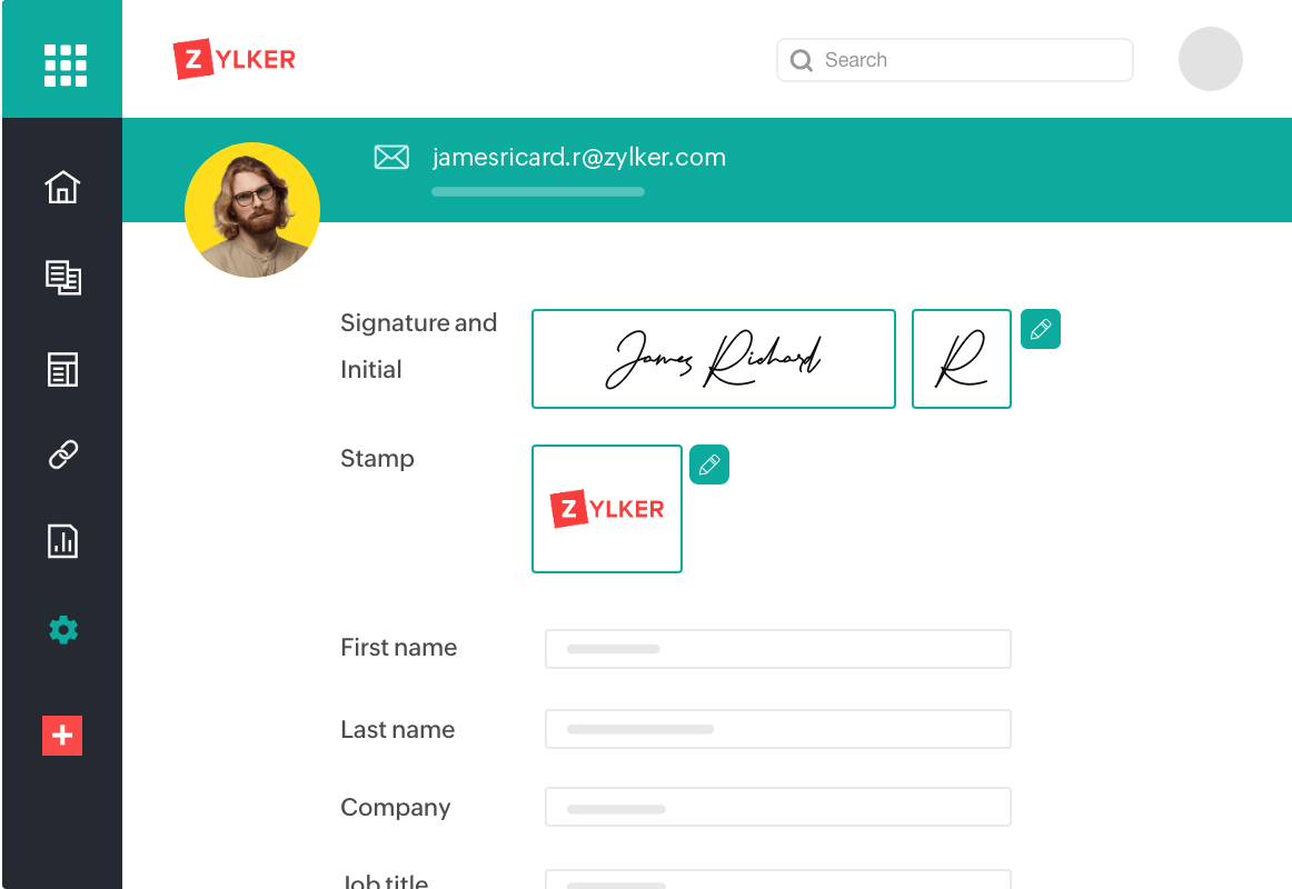 Zoho Sign Electronic Signature Branding