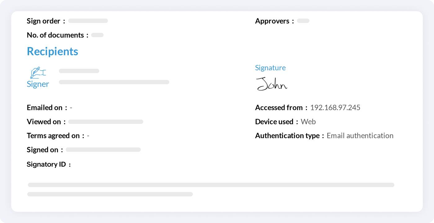 Certificate of completion in Zoho Sign | Secure digital signatures