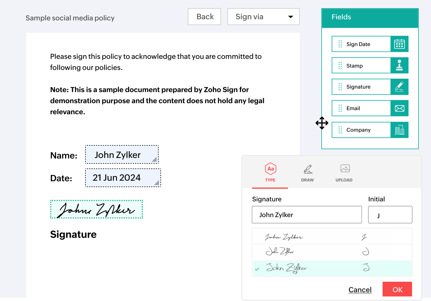 How to create your own digital signature | Zoho Sign