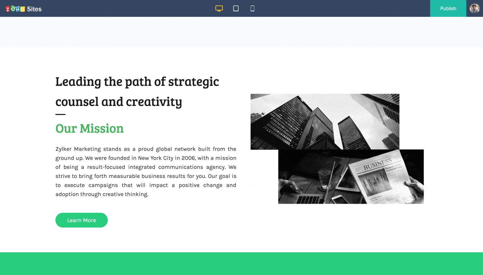 Customize Your Own Website With Our Responsive Website Builder Zoho Sites