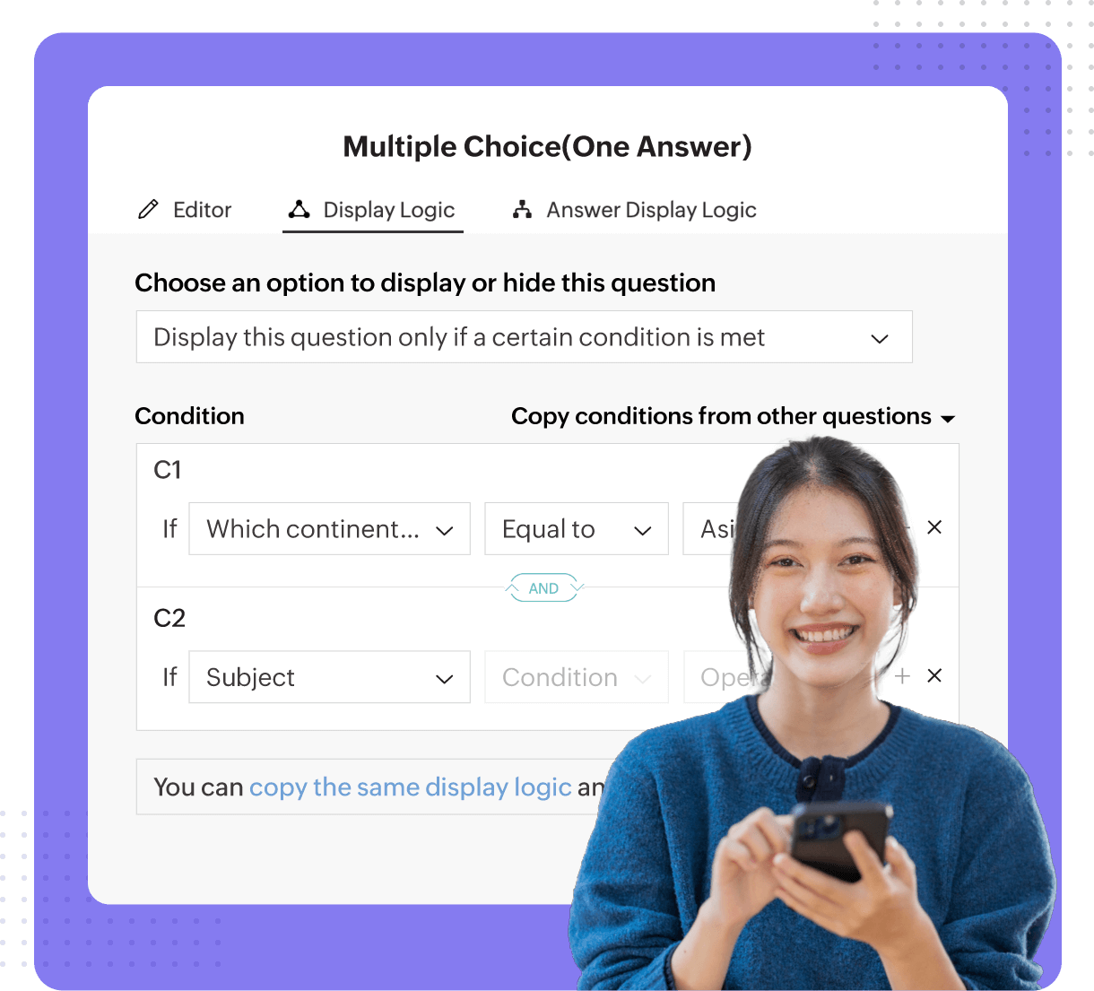 Create Personalized Surveys using Display Logic