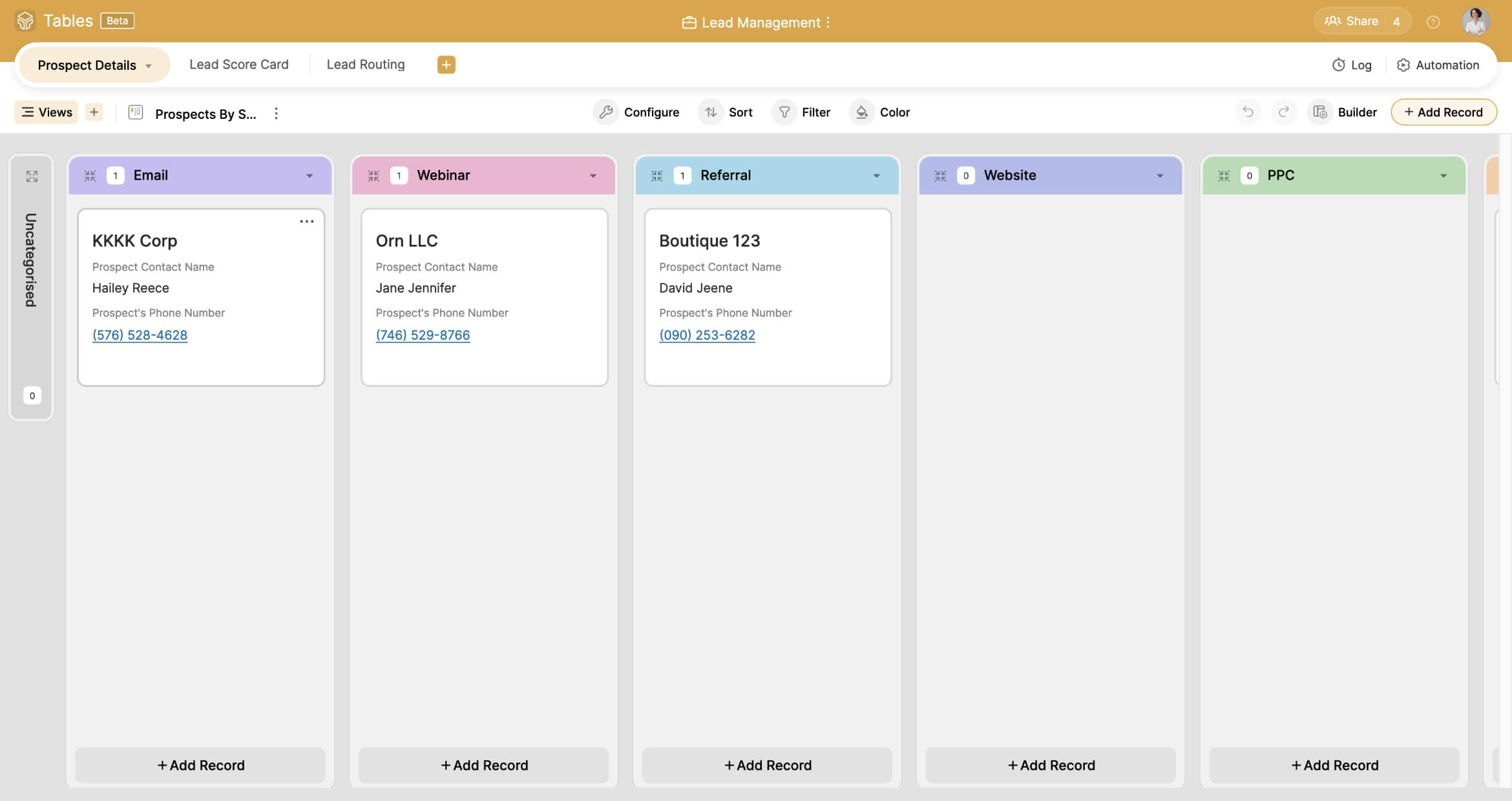 Lead Management Template | Free & Customizable | Zoho Tables