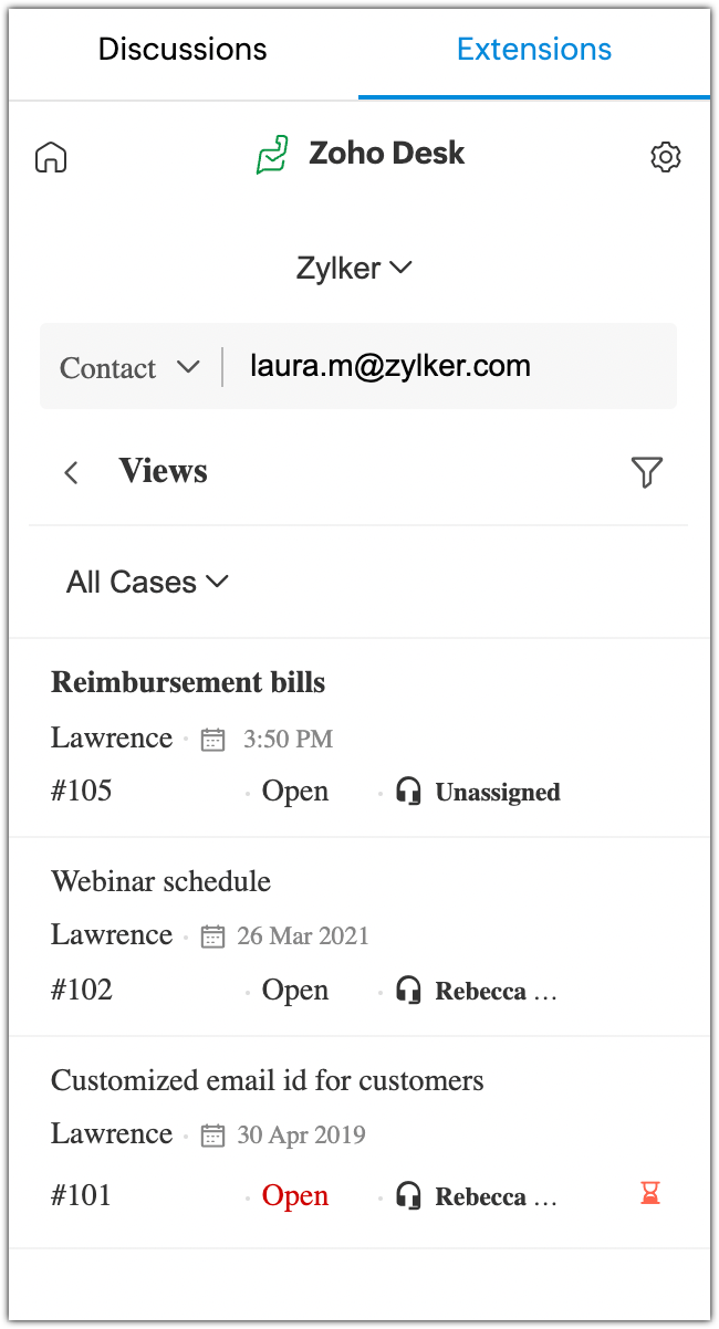 Zoho Desk extension | Zoho TeamInbox