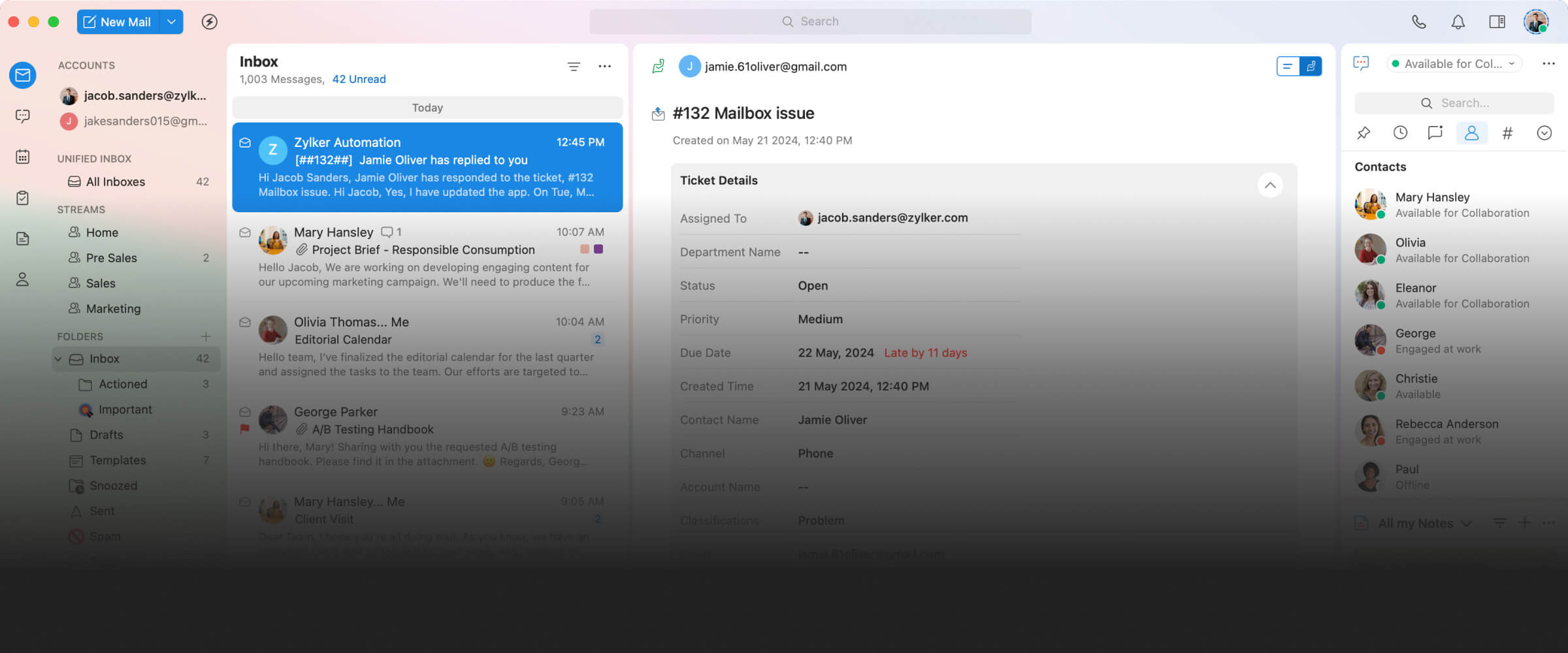Trident desktop app for Zoho Workplace