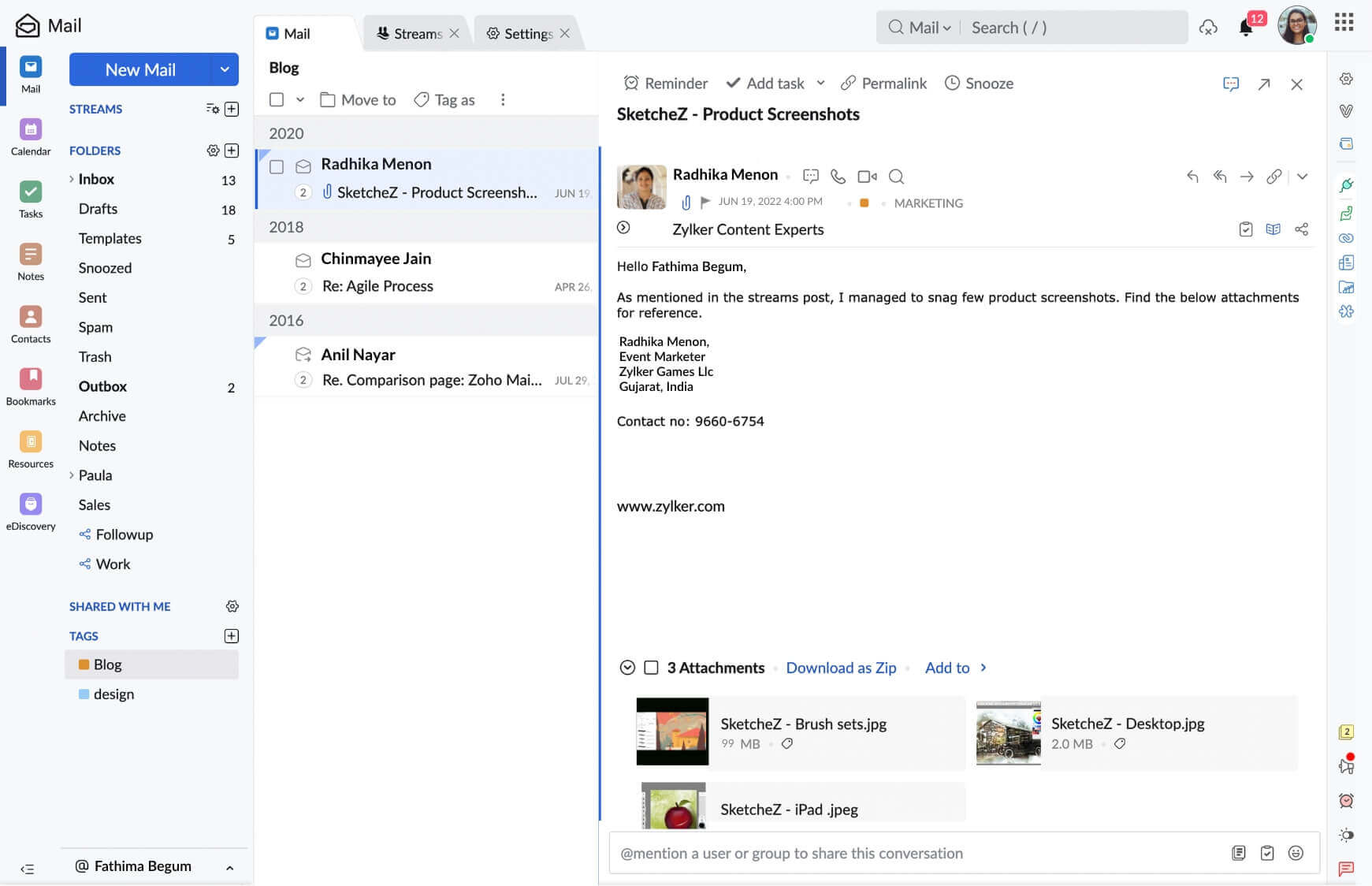 Productivity & communication tools for business - Zoho Workplace
