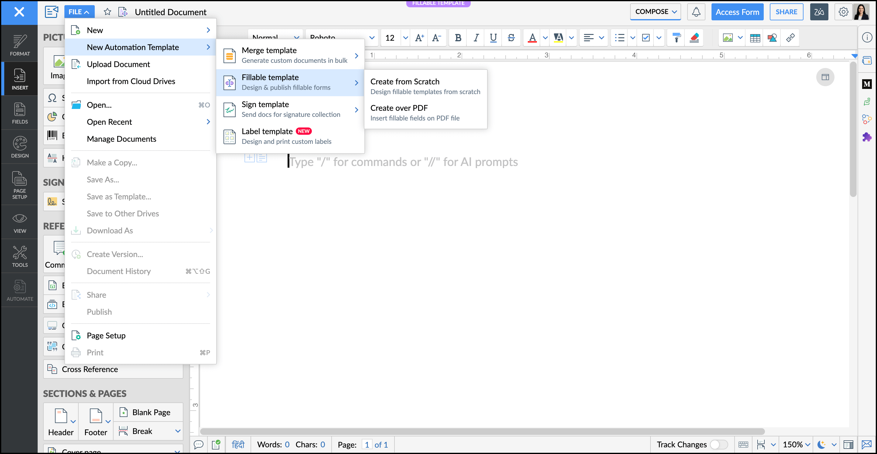 How to create and use document templates | Zoho Workplace
