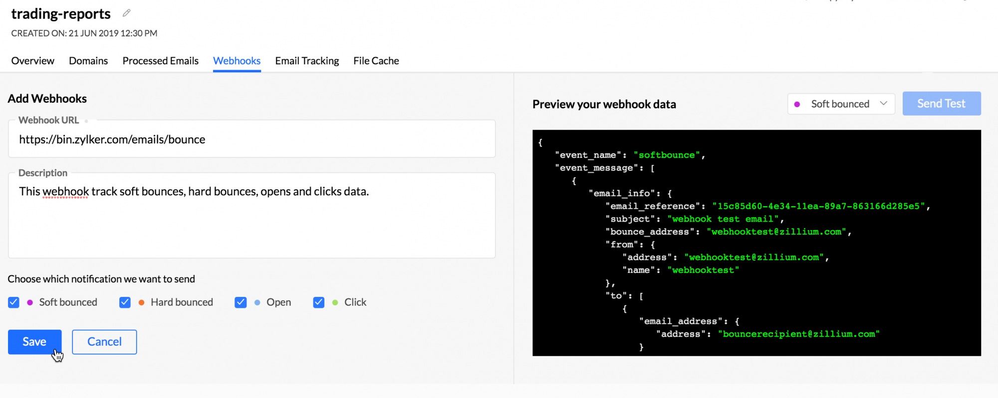 Webhooks Setup in Mail Agent | Zoho ZeptoMail