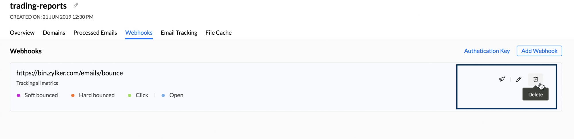 Webhooks Setup in Mail Agent | Zoho ZeptoMail