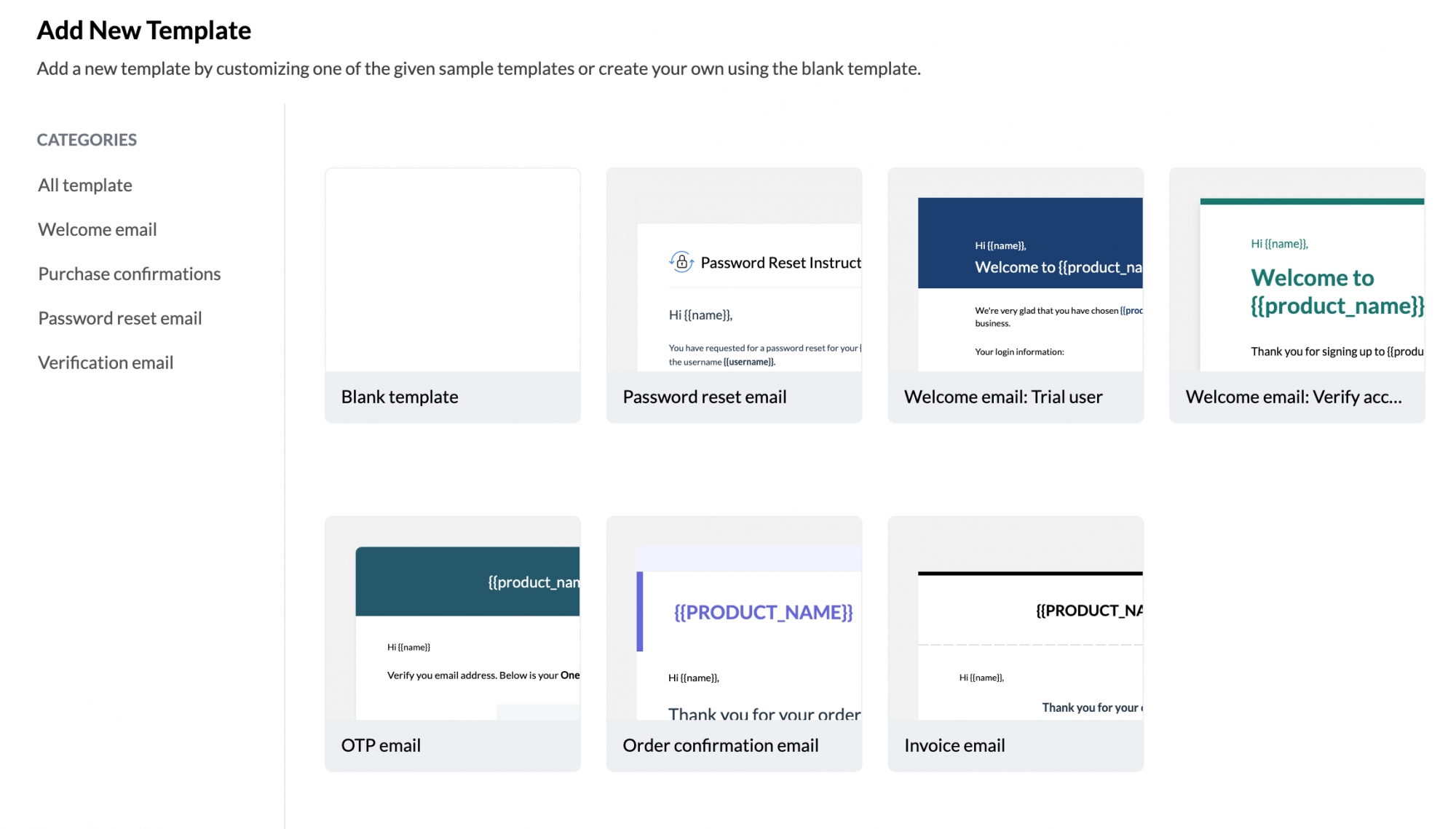 Templates for Transactional emails