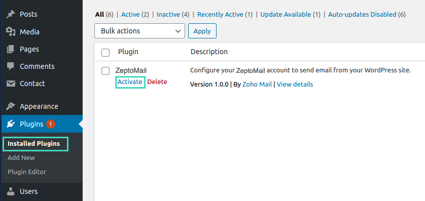 Send Transactional Emails From Wordpress Website Zeptomail