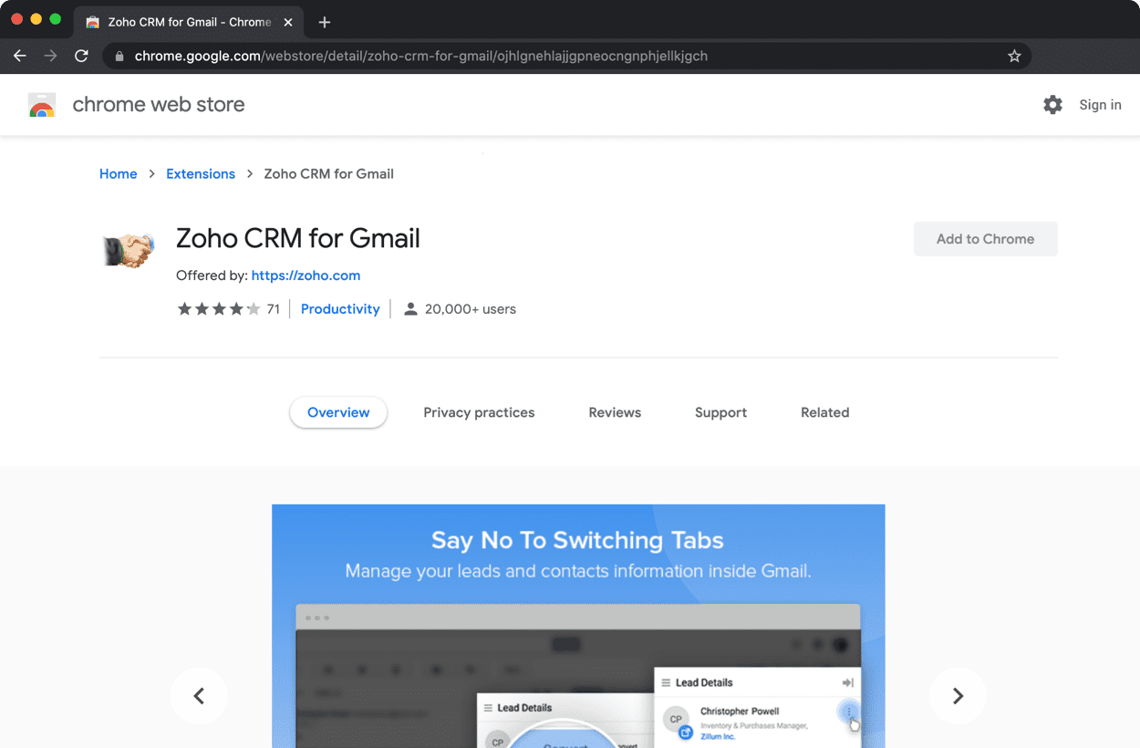 Browser Extensions for Zoho Apps