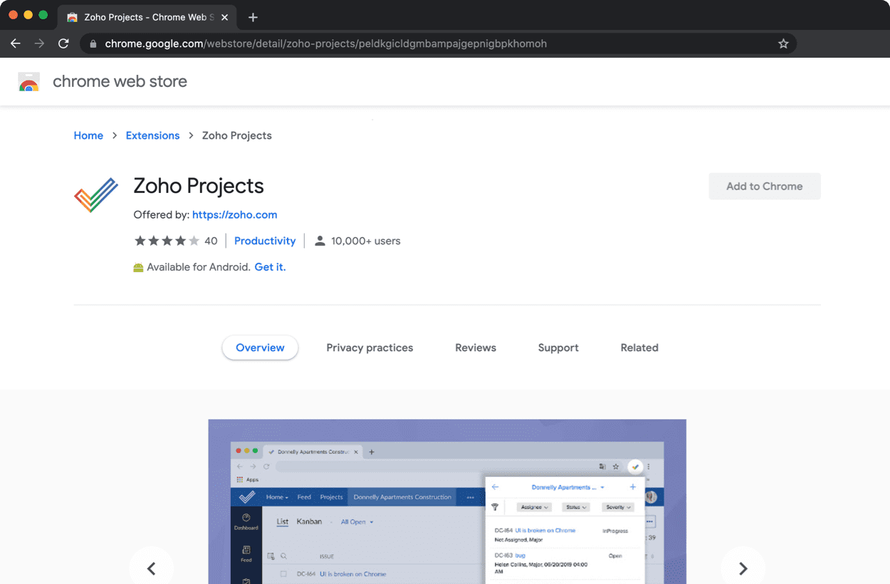 Browser Extensions for Zoho Apps Browser Extensions for Zoho Apps